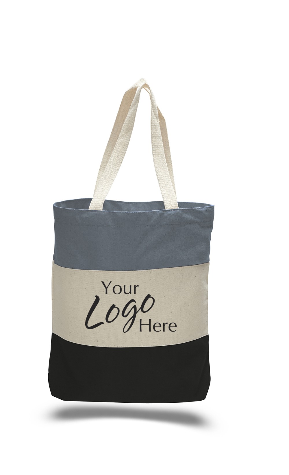 Canvas Tri-Color Bag 15x15" with 3" Gusset