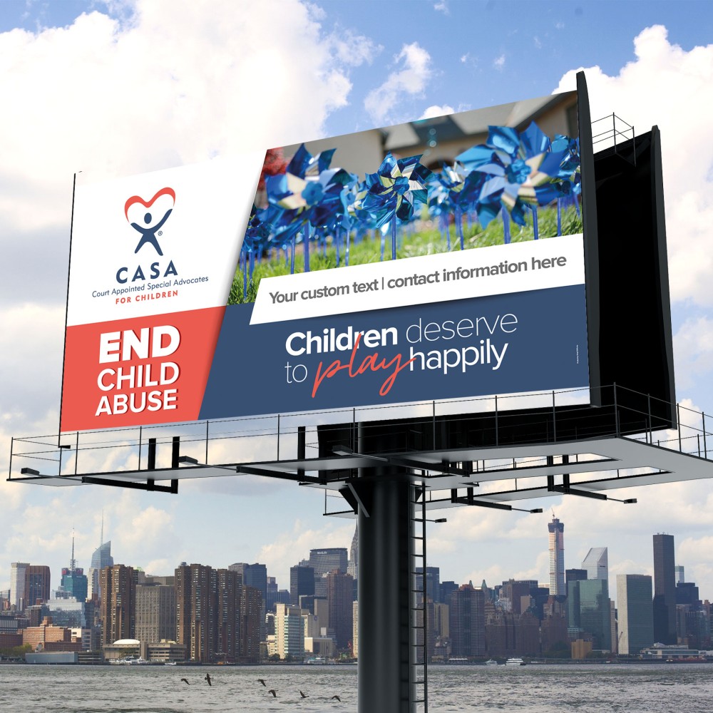 CUSTOM Child Abuse Prevention Pinwheel Vinyl Banner